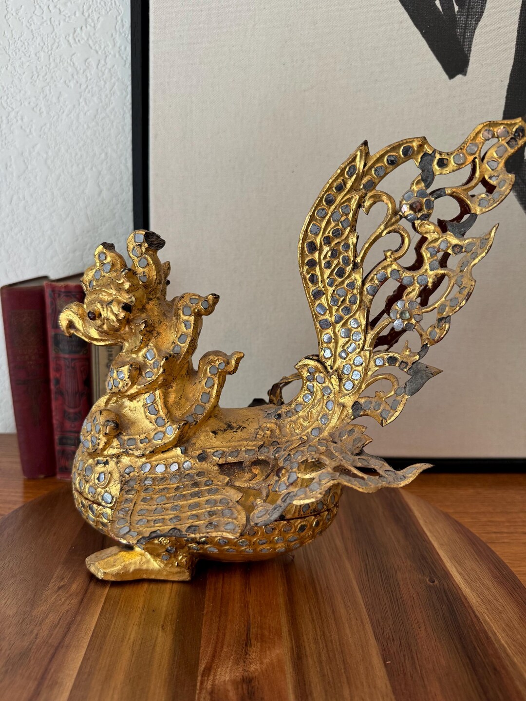 Antique Ornate Burmese Hintha Bird, Betel Box, Gold Lacquered Box - Etsy