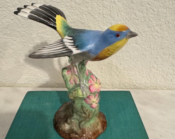 Vintage Rare Copeland Spode Bird Figurine With Red Glass Eyes - Etsy