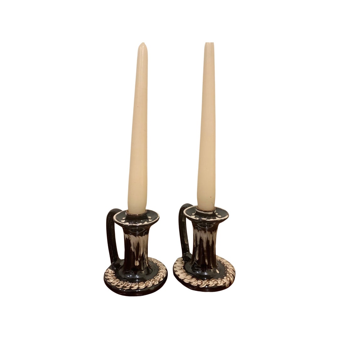 Gorgeous Romanian Handmade Drip Glaze Chamberstick Candle Holder - Etsy