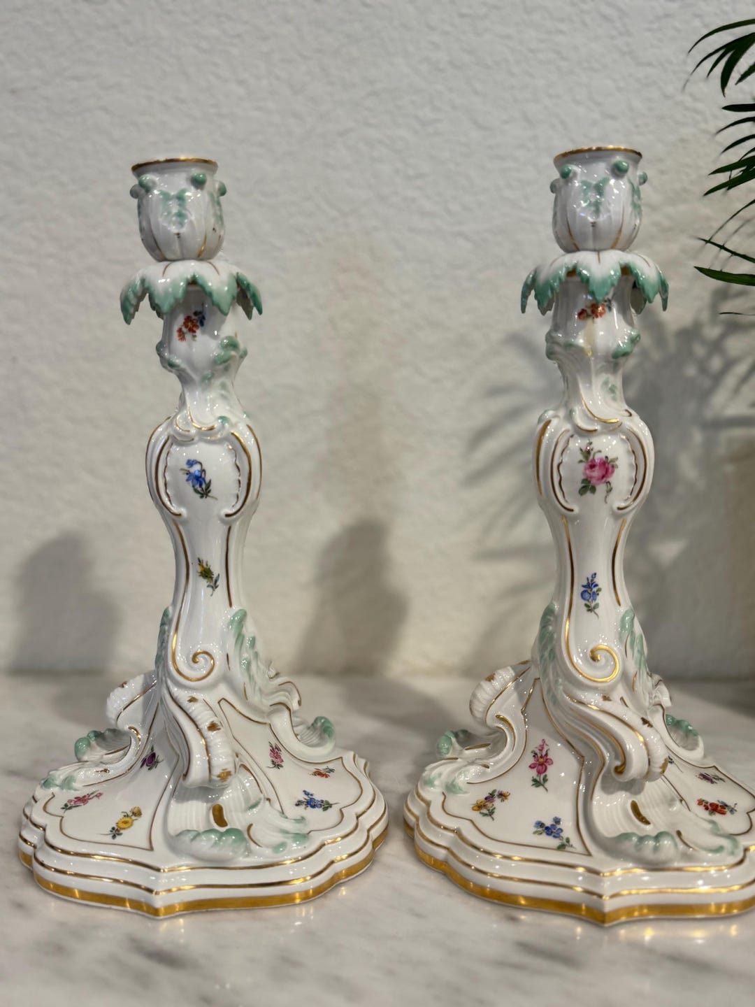 Gorgeous Pair Meissen Porcelain Candlesticks - Etsy
