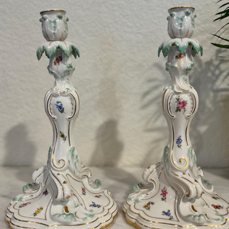 Meissen Candle Holders - Etsy