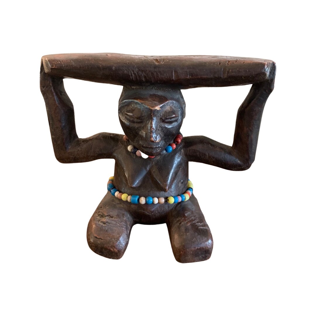 Antique Luba Figural Hand-carved Wooden Headrest From Congo - Etsy
