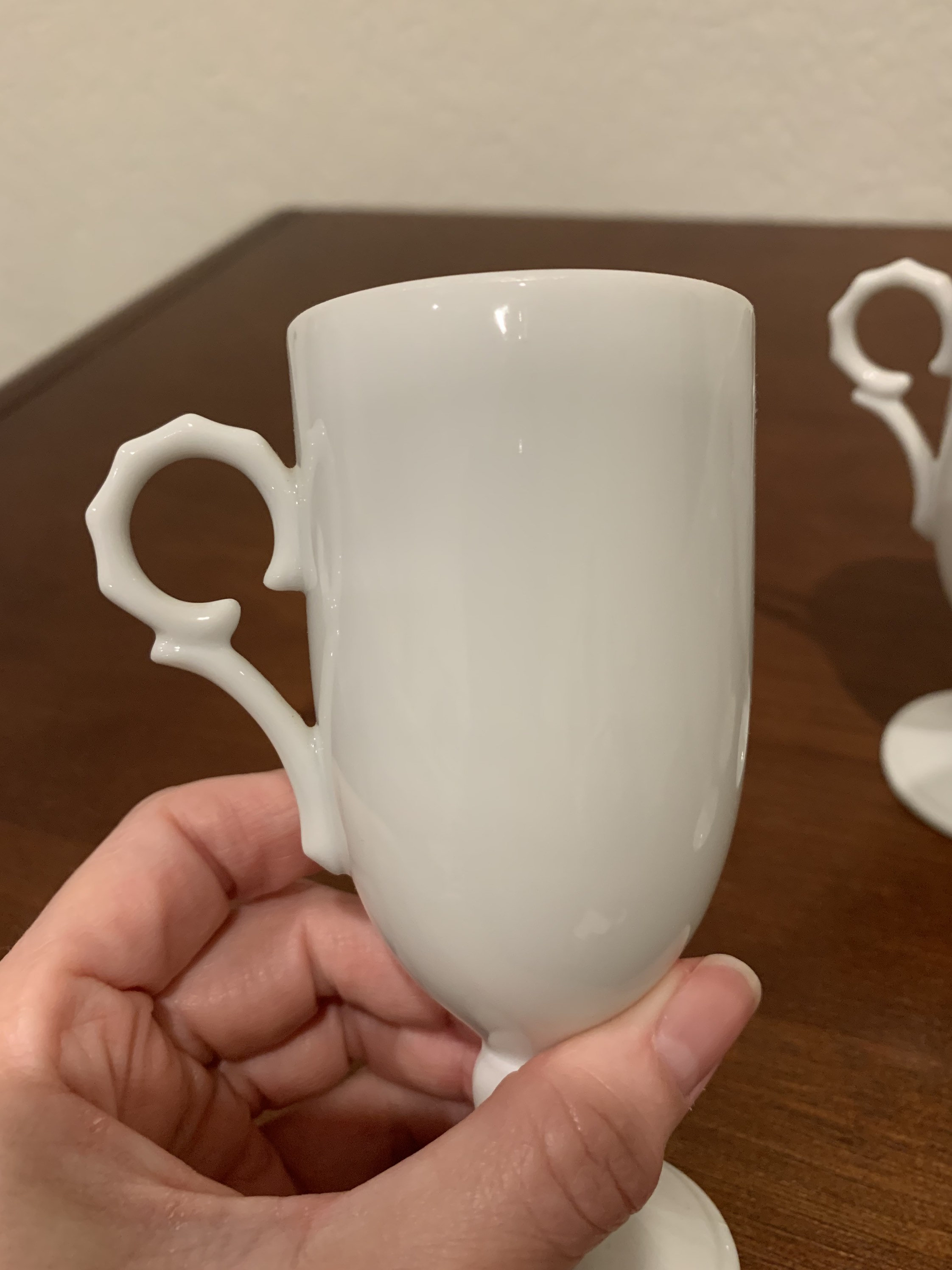 Set of Four - Delicate Vintage Tea Cups/mugs in Porcelain White - Etsy