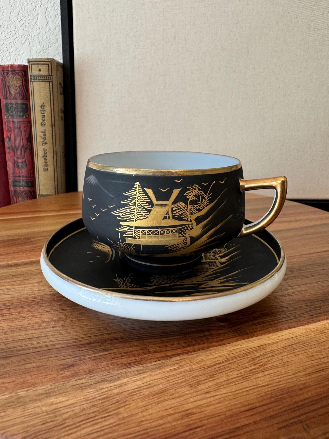 Kutani Geisha Lithophane Tea Cup and Saucer, Japanese - Etsy