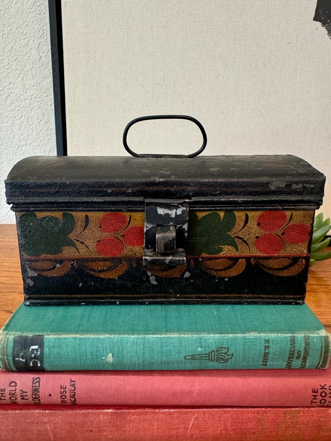 Antique Toleware Tin Box - Etsy