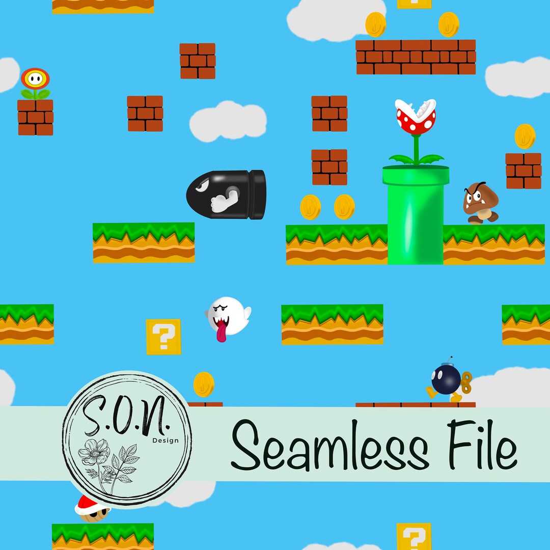 Mario Luigi Video Game Seamless Digital Pattern - Etsy