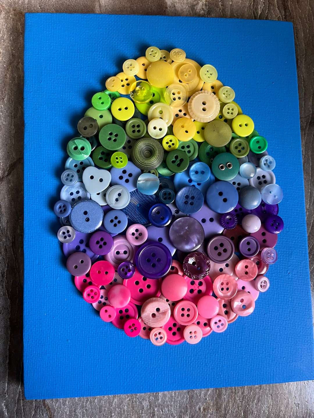 Vintage Buttons Easter Egg Wall Art On Canvas Etsy