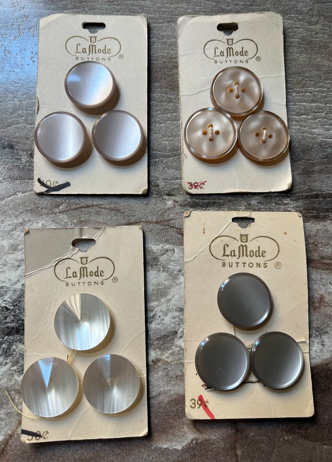 Vintage La Mode Buttons 4 Different Styles on Original Cards - Etsy