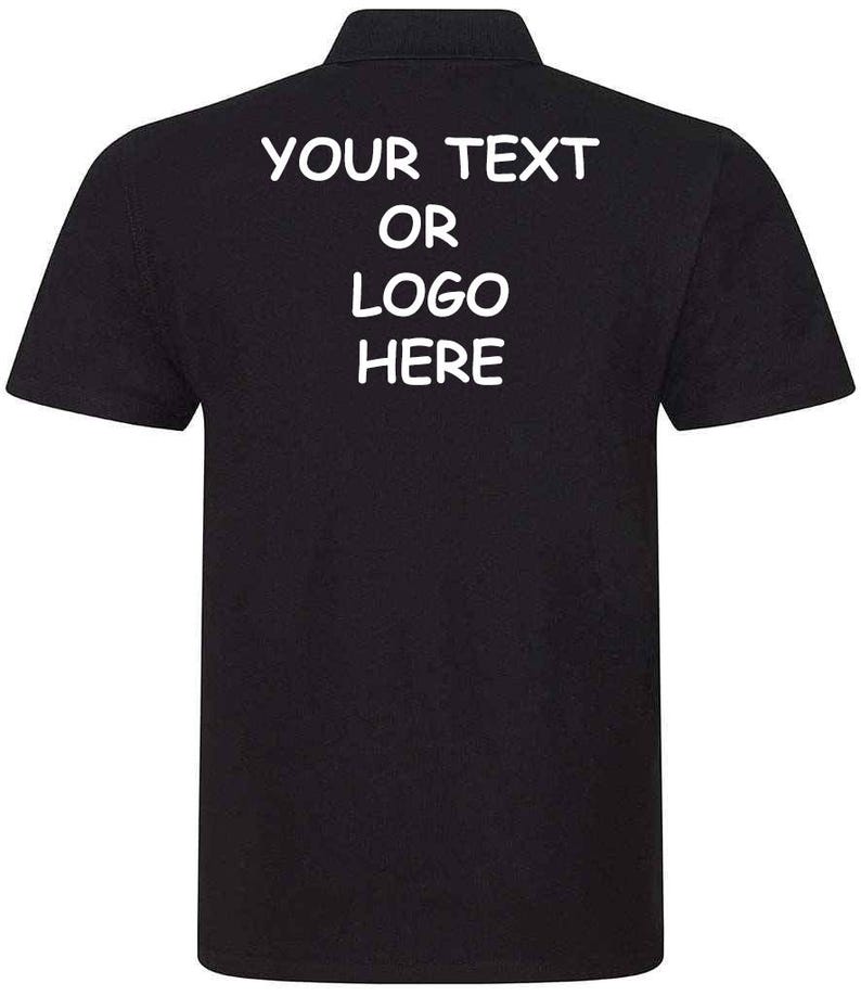 Personalised Custom Printed Polo Shirt Mens Work Wear Uniform Event ...