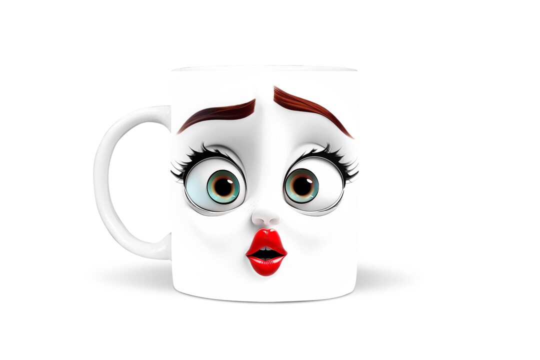 Shocked Girl Face Mug, Funny Coffee Cup, Birthday Gift - Etsy