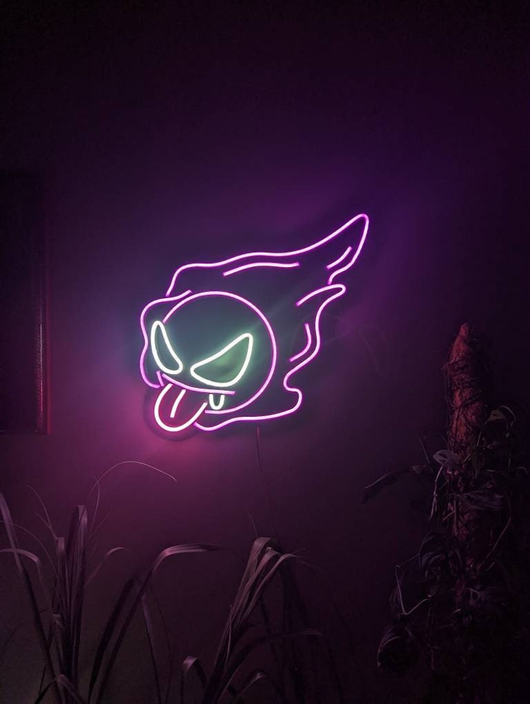 Gastly Neon Sign LED Pokémon Anime, Wall Art, Trendy Neon Sign, Light ...