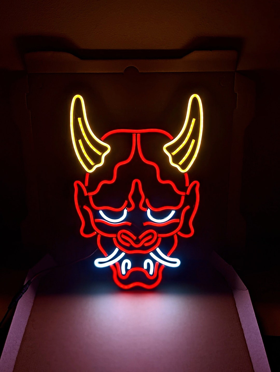 Oni Mask Neon Sign LED, Wall Art, Trendy Neon Sign, Light Sign - Etsy