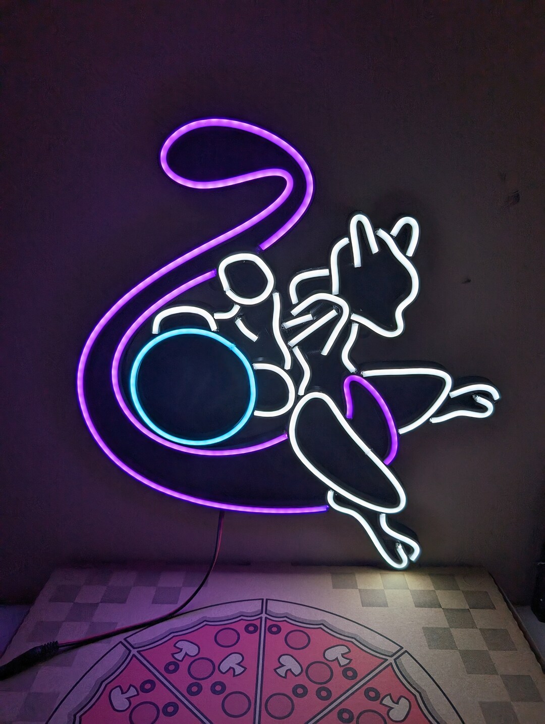 Mewtwo pokemon Anime Neon Sign LED, Pokemon Wall Art, Trendy Neon Sign ...