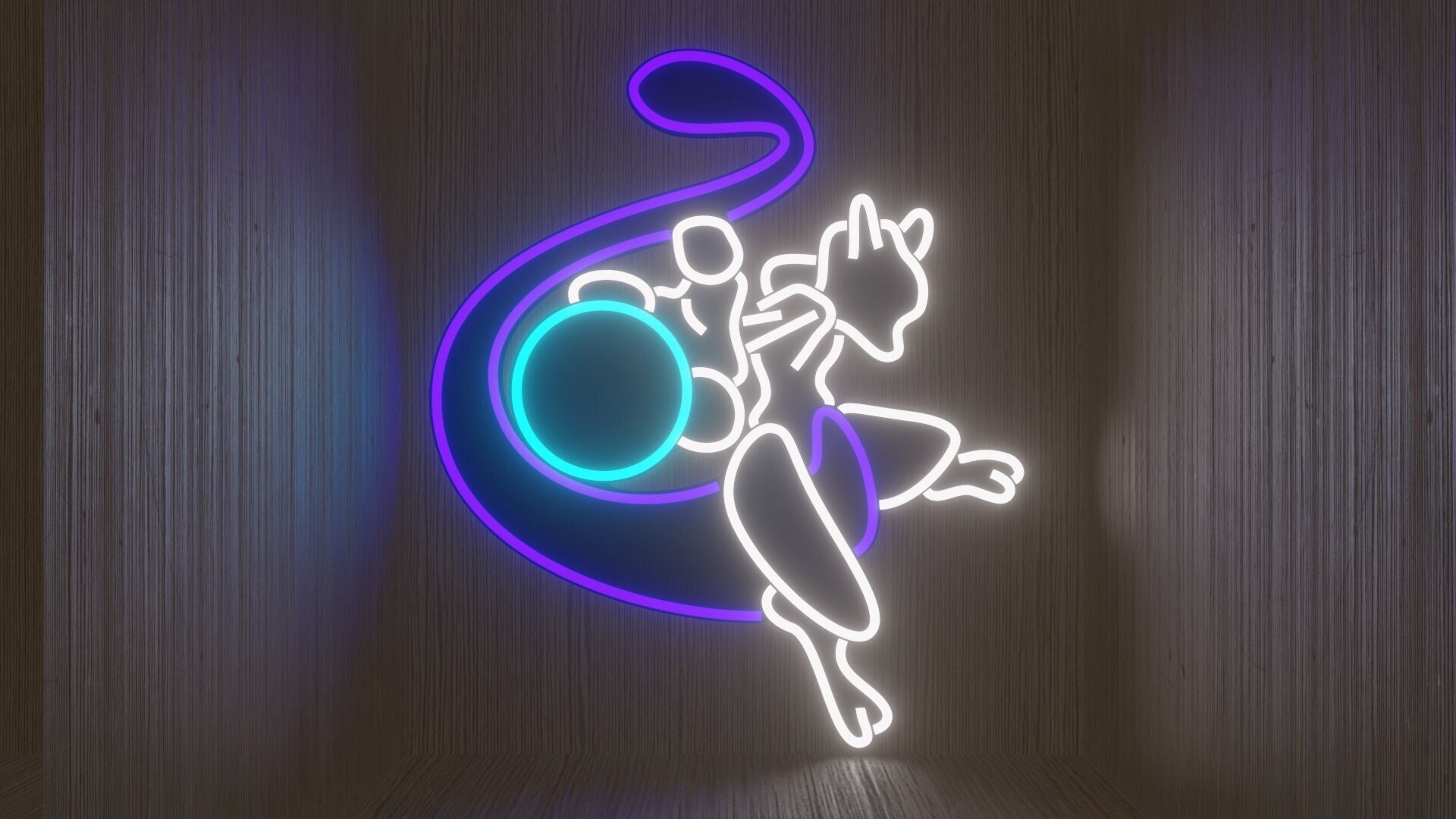 Mewtwo pokemon Anime Neon Sign LED - Etsy