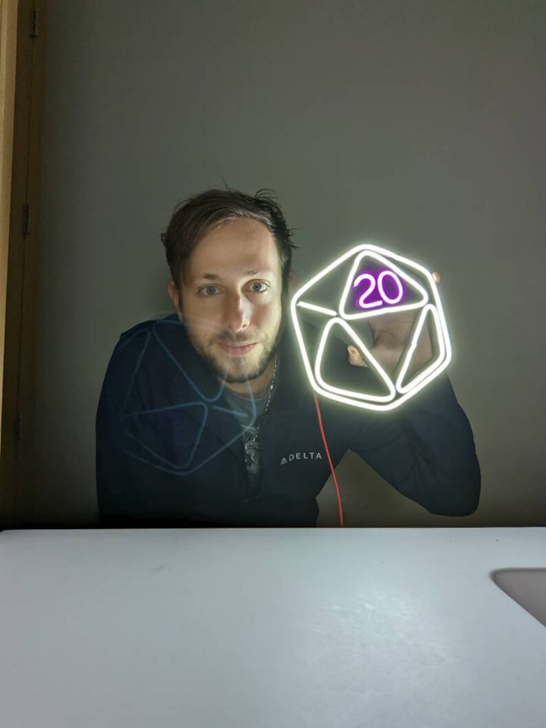 D20 Dice Dnd Roleplaying Neon Sign LED | Etsy