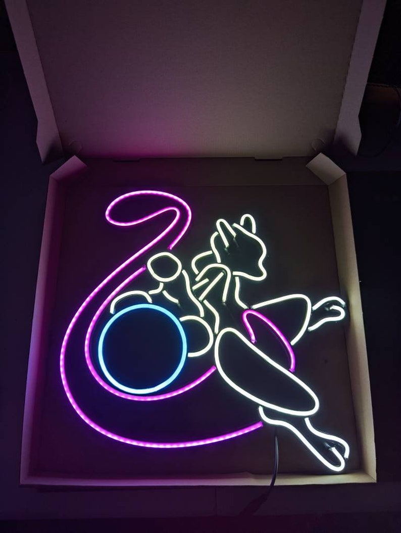 Mewtwo pokemon Anime Neon Sign LED - Etsy UK