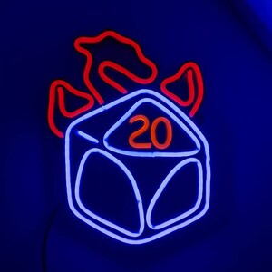 Dragon D20 Dnd Neon Sign LED, Wall Art, Trendy Neon Sign, Light Sign - Etsy