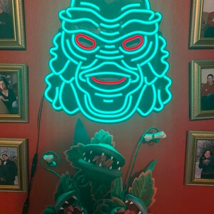 Creature From the Black Lagoon Neon Sign LED (gill-man Neon Sign), Wall ...