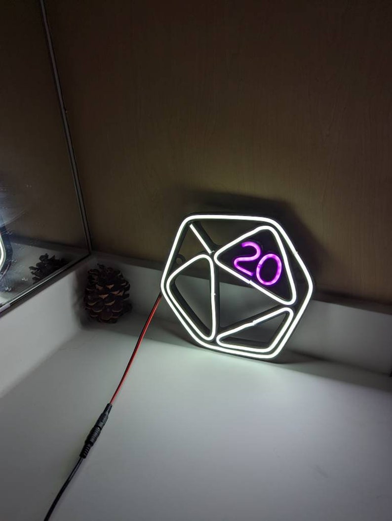D20 Dice Dnd Roleplaying Neon Sign LED - Etsy