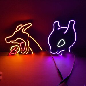 Charizard pokemon Anime Neon Sign LED, Wall Art, Trendy Neon Sign ...