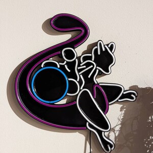 Mewtwo pokemon Anime Neon Sign LED, Pokemon Wall Art, Trendy Neon Sign ...
