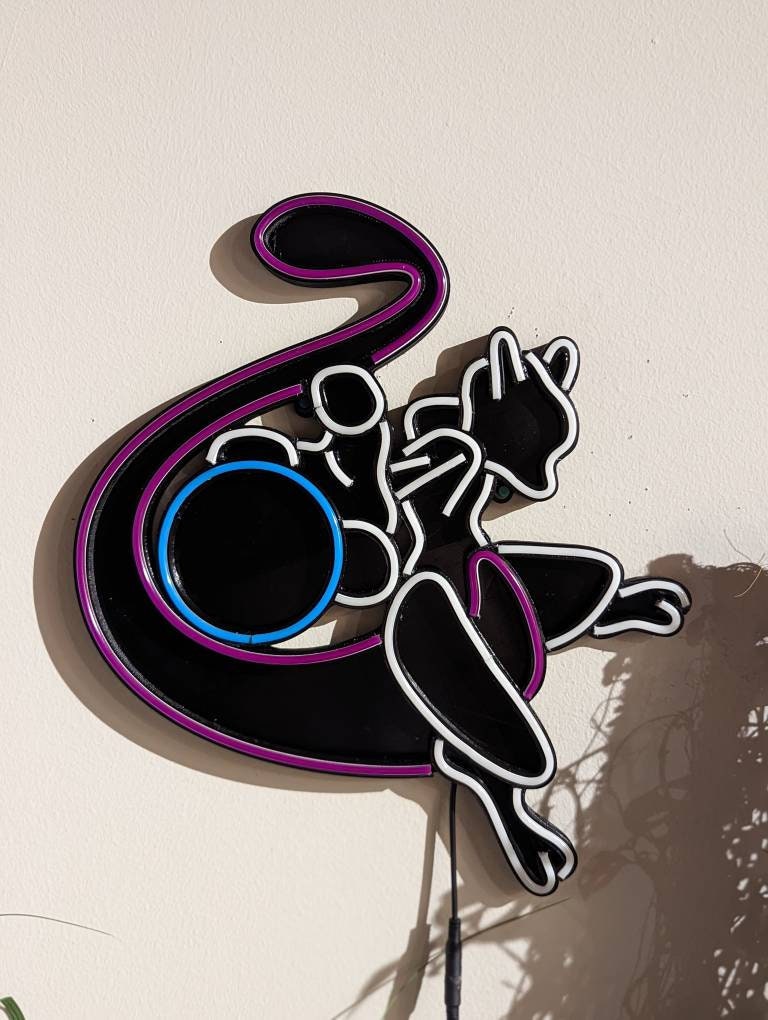 Mewtwo pokemon Anime Neon Sign LED - Etsy Canada