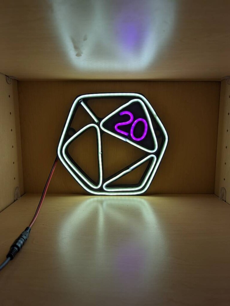 D20 Dice Dnd Roleplaying Neon Sign LED - Etsy