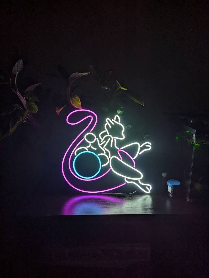 Mewtwo pokemon Anime Neon Sign LED - Etsy