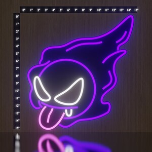 Gastly Neon Sign LED Pokémon Anime, Wall Art, Trendy Neon Sign, Light ...
