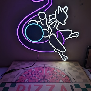 Mewtwo pokemon Anime Neon Sign LED, Pokemon Wall Art, Trendy Neon Sign ...