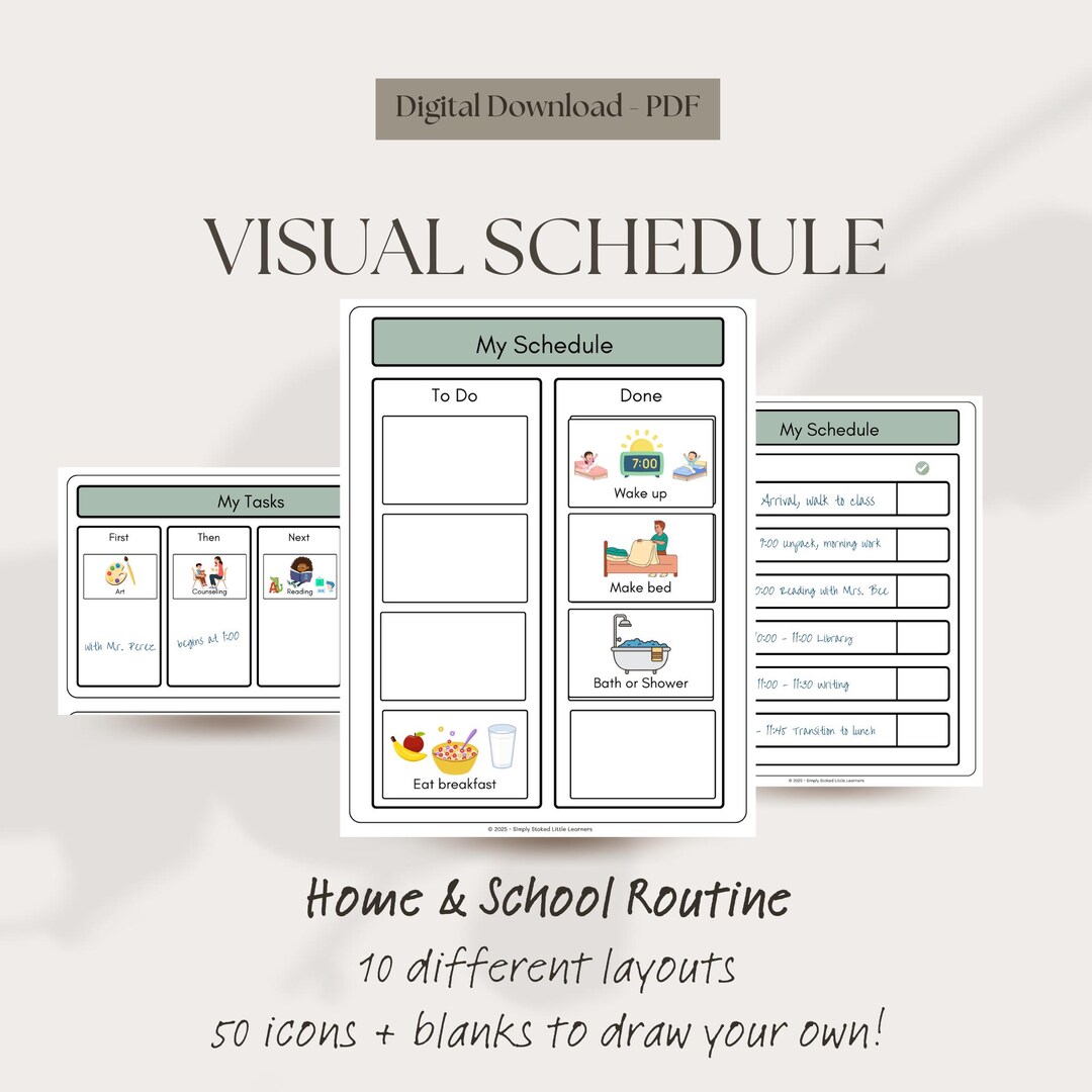 Visual Schedule - Home and School Daily Routine Multipack PDF - Etsy
