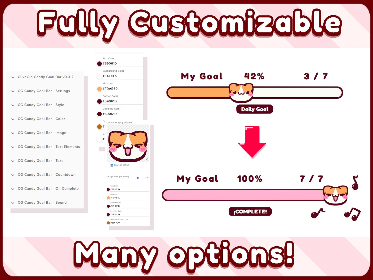 Goal Bar Widget for Streaming Fully Customizable With Your Own Images ...