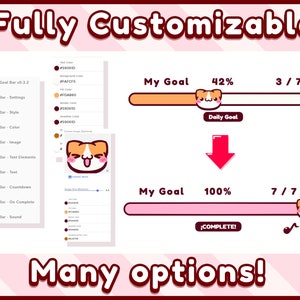 Goal Bar Widget for Streaming Fully Customizable With Your Own Images ...