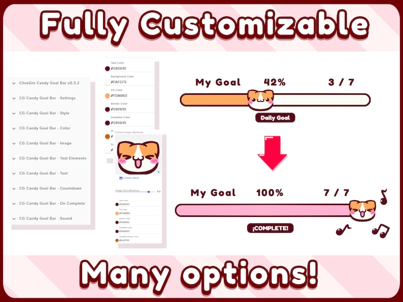 Goal Bar Widget for Streaming Fully Customizable With Your Own Images ...