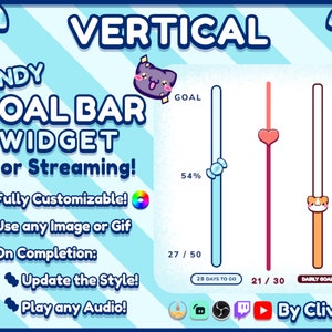 Vertical Goal Bar Widget for Streaming Fully Customizable With Your Own ...