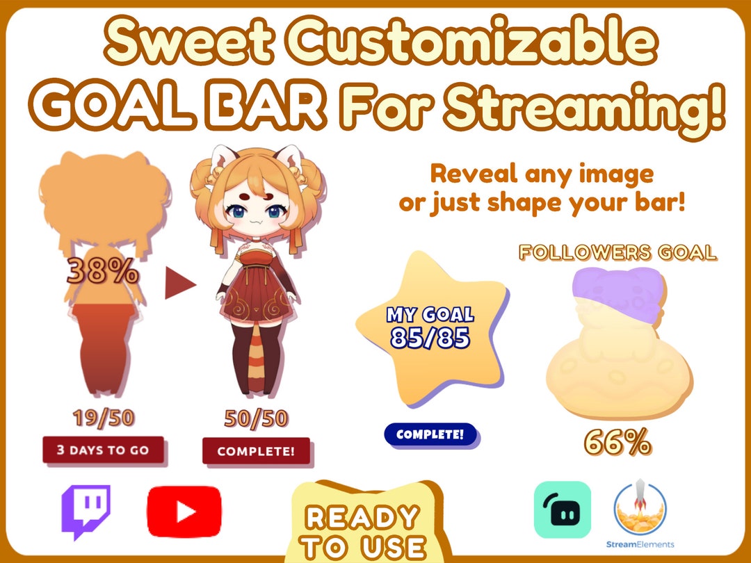 Sweet Reveal Goal Bar Fully Customizable With Your Own Images and ...