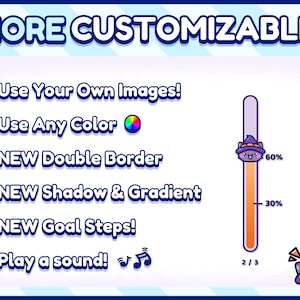 Vertical Goal Bar Widget for Streaming Fully Customizable With Your Own ...