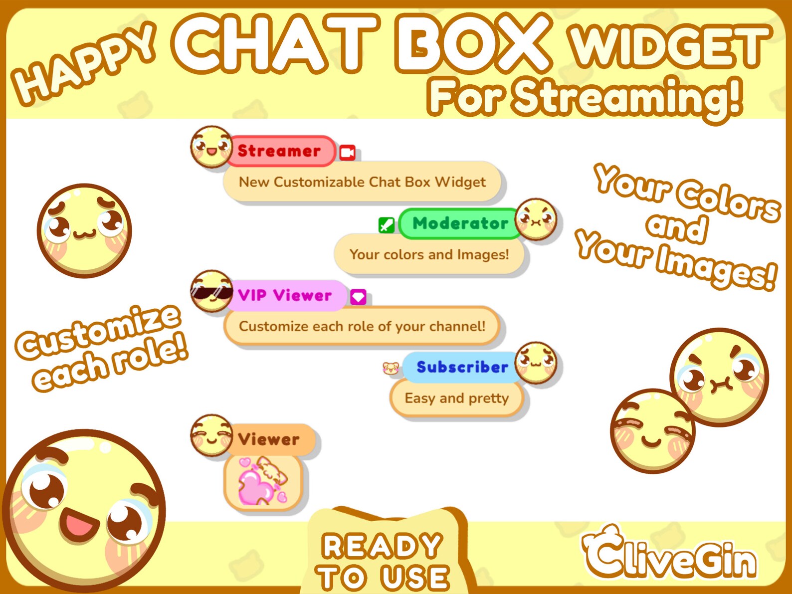 Happy Chat Box Widget for Twitch Fully Customizable With Your - Etsy UK