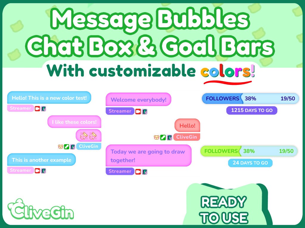 Message Bubbles Chat Box and Goal Bars for Streaming Chatbox - Etsy