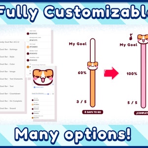 Vertical Goal Bar Widget for Streaming Fully Customizable With Your Own ...