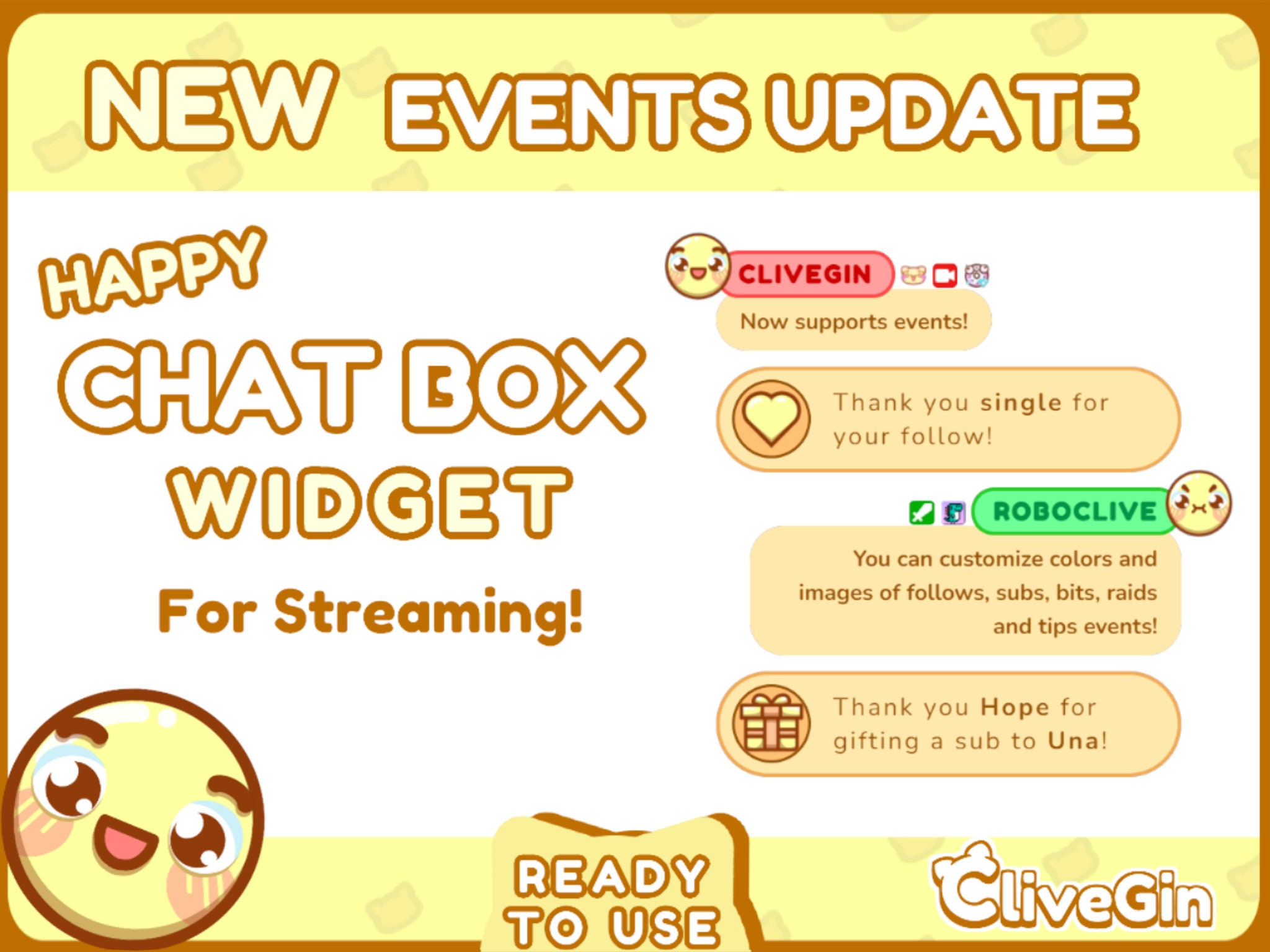 Happy Chat Box Widget for Twitch Fully Customizable With Your - Etsy