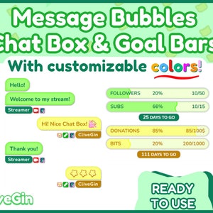 Message Bubbles Chat Box and Goal Bars for Streaming - Chatbox for ...