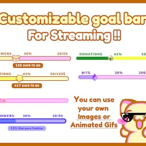Goal Bar Widget for Streaming Fully Customizable With Your Own Images ...