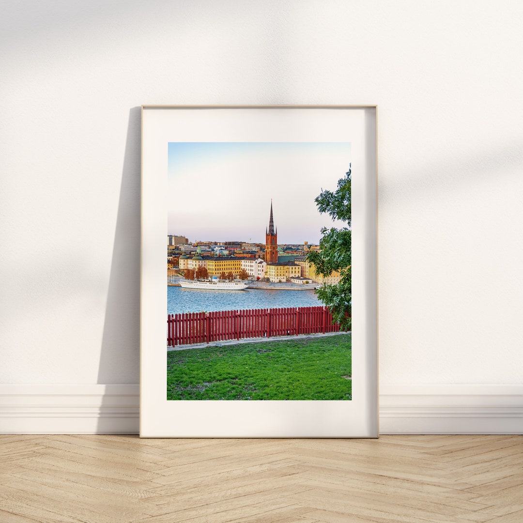 Stockholm Skyline Print - Gamla Stan From Mariaberget Viewpoint, Chic ...