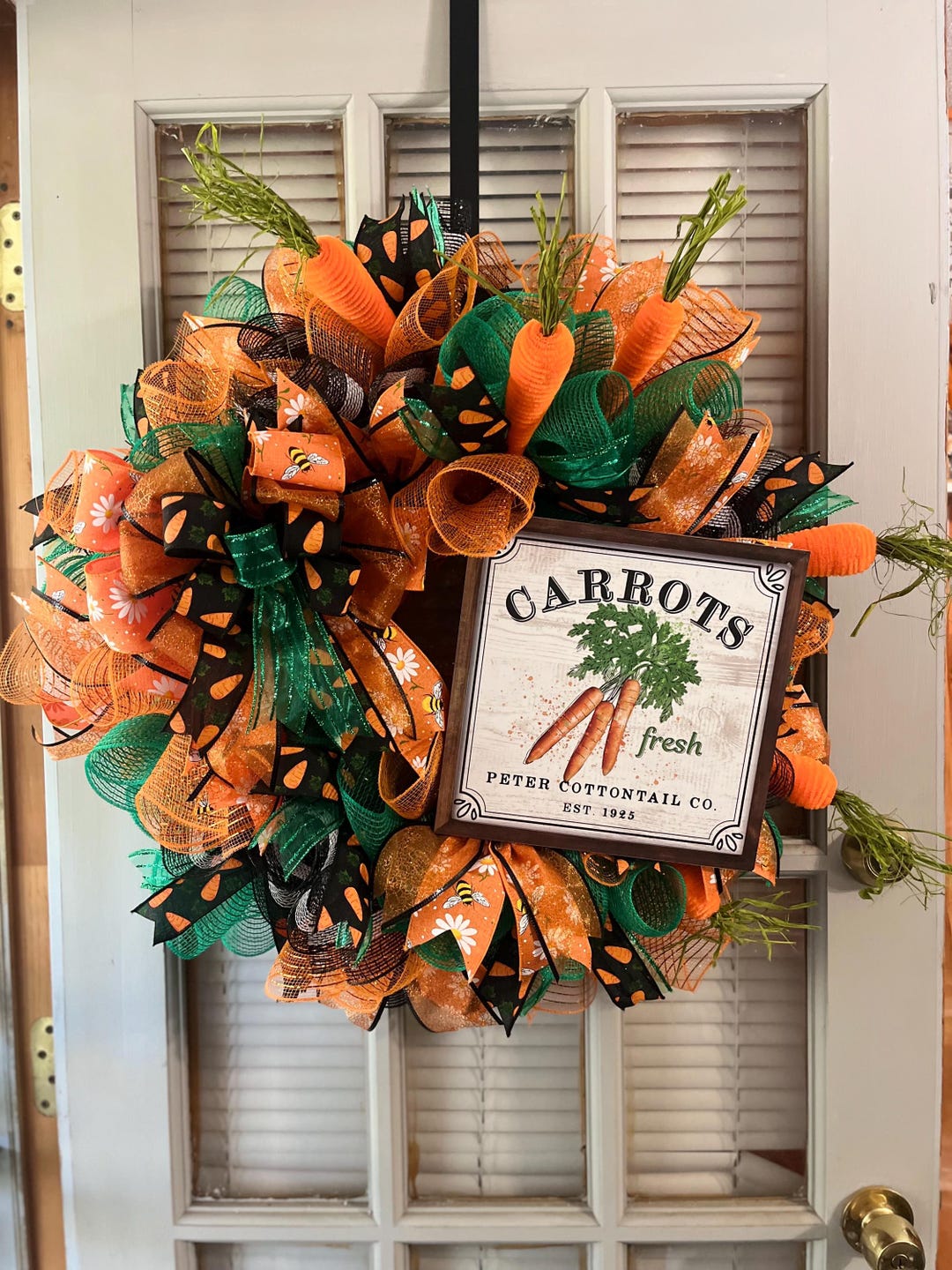 Carrot Welcome Sign; Carrot Front Door Wreath; Carrot Spring Wreath ...