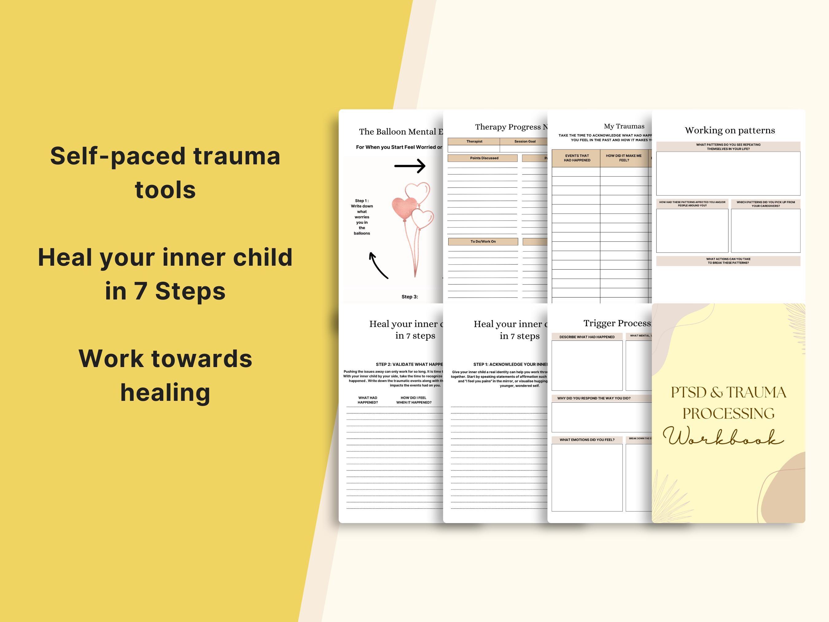 PTSD & Trauma Processing Workbook PLR Editable Canva Templates, Trauma ...