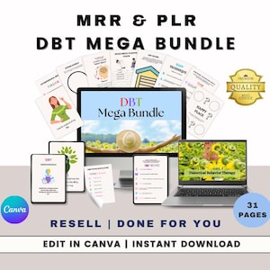 DBT Mega Bundle MRR | 33 Printable DBT Worksheets With Master Resell Rights, Plr, Instant ...