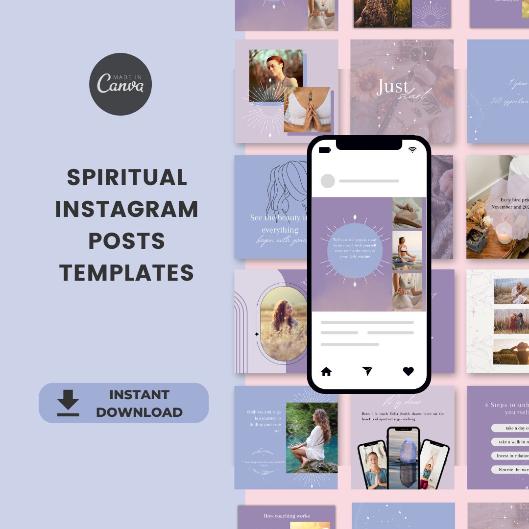 Spiritual Post Templates, 30 Aesthetic Instagram Posts for Spiritual ...