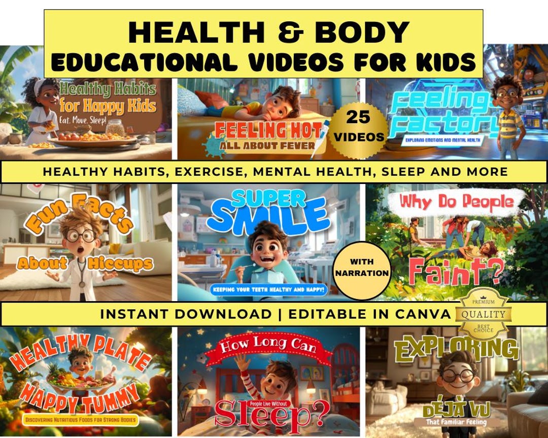 Education Videos for Children Fun Health Body Videos W/ Animation ...
