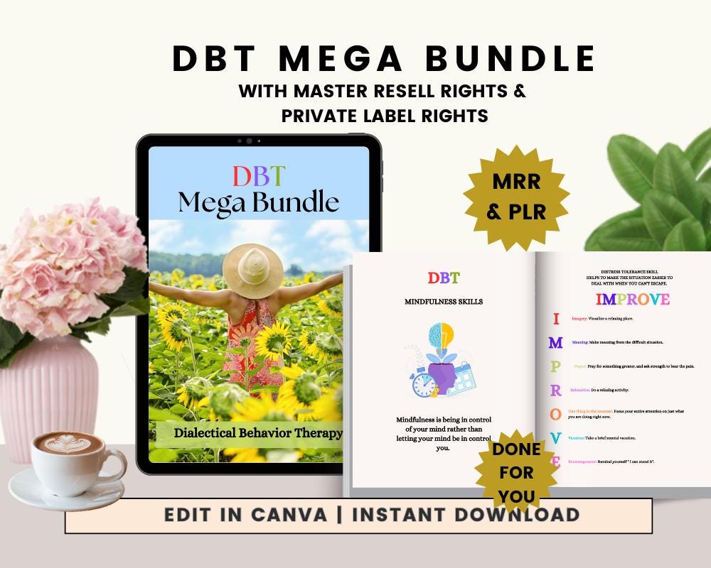 DBT Mega Bundle MRR 33 Printable DBT Worksheets With Master Resell ...